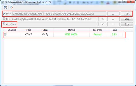 A9g Firmware Update Ports Details