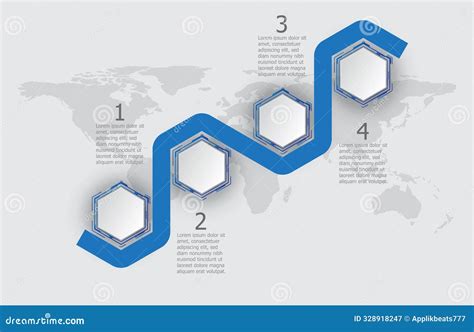 Infographic White Template Of Hexagon Hud Ui Display Timel Topic Presentation Infographic Vector