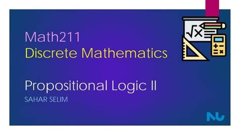 Discrete Mathematics Precedence Of Logical Operators Ppt