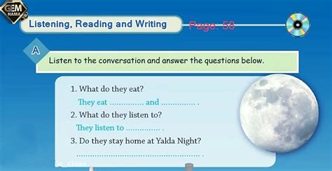 جواب لیستینگ و ریدینگ صفحه ۵۸ زبان انگلیسی پایه نهم جم نما