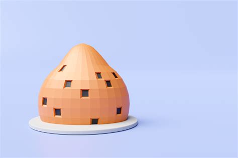 미래의 건축 건물 아이콘은 파란색 배경에 분리되어 있습니다 3d 렌더링 그림 클리핑 경로 3차원 형태에 대한 스톡 사진 및 기타