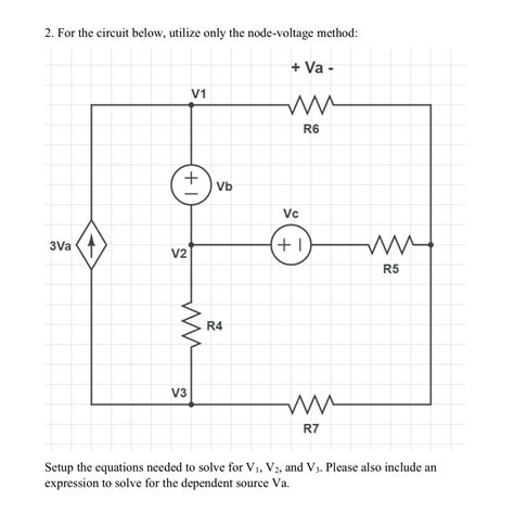 solved for the circuit below utilize only the node voltage