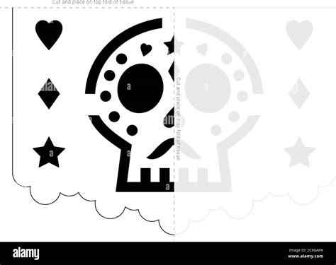 Papel Picado Stencil Template Dia De Muertos Banner Blueprint Stock
