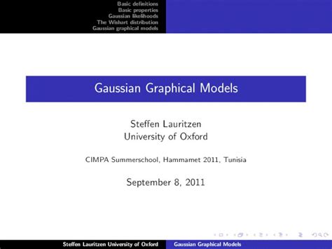 PDF Gaussian Graphical Models Oxford Statisticssteffen Teaching Cimpa Gauss PdfGaussian