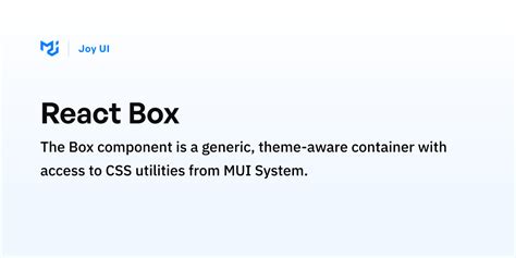 React Box Joy Ui Mui 组件库