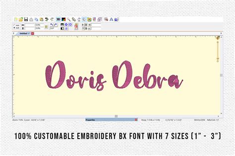 Doris Debra Embroidery Font Embroidery Script Font Bx Embroidery