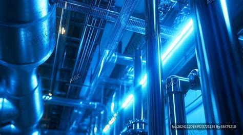 Ai创作图科技厂房 制造业封面 牛奶生产车间管道 工业背景素材 流体处理工业炼油厂 工业蓝色背景 工业生产背景 工业科技背景 工业研发 技术内部 制造业内部 自动化工业 工业管道管线 工业管路
