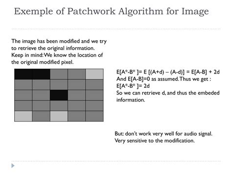 ppt modified patchwork algorithm anovel audio watermarking scheme