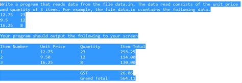 Solved Write A Program That Reads Data From The File