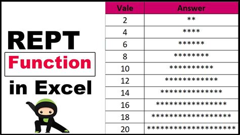 how to use rept function in excel youtube