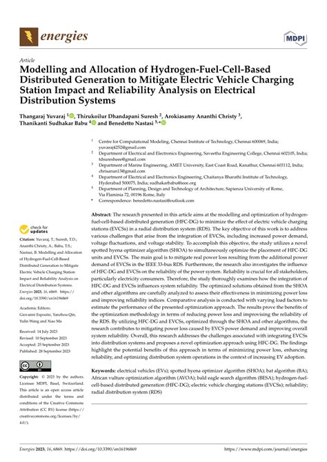 Pdf Modelling And Allocation Of Hydrogen Fuel Cell Based Distributed Generation To Mitigate