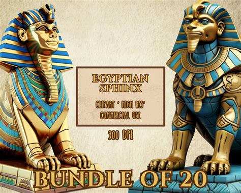Egyptian Sphinx Bundle Of 20 Clip Art Etsy