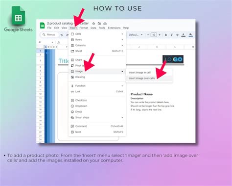 Catalog Template Of The Product In Excel And Google Sheets Format 4 Different Designs
