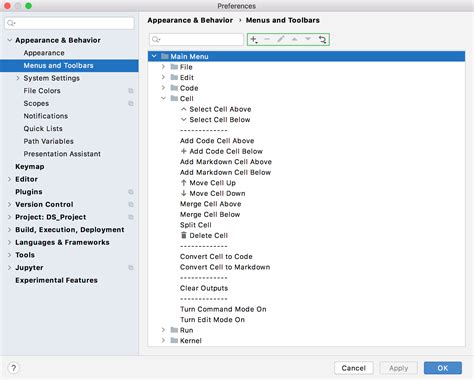 Menus And Toolbars Jetbrains Dataspell