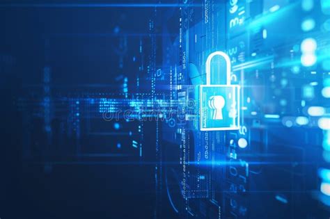 Circuit Board With Closed Padlock For Cyber Security Stock Image