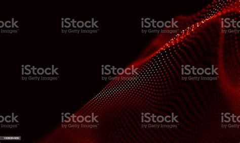 추상 붉은 기하학적 배경 연결 구조입니다 과학 배경입니다 미래 기술 Hud 요소입니다 Onnecting 점 들과 라인 큰 데이터