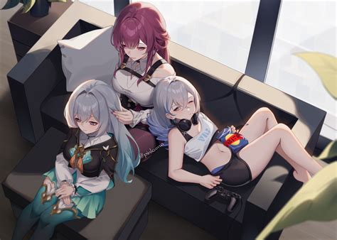 Firefly Kafka And Silver Wolf Honkai And 1 More Drawn By Pinkuma