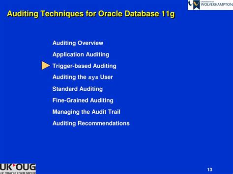 ppt auditing techniques for oracle database 11g powerpoint