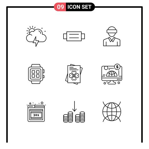 User Interface Pack Of 9 Basic Outlines Of Passport Technology Motion User Interface Pack Of 9 Basic Outlines Of Passport Technology Motion