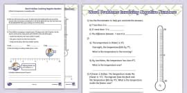 Negative Number Lines With Missing Numbers Ages