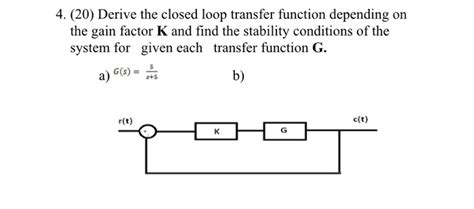 Solved Derive The Closed Loop Transfer Function Chegg Com