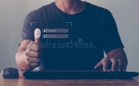 Cyber Security Verification Login User Thumbs Up With Virtual