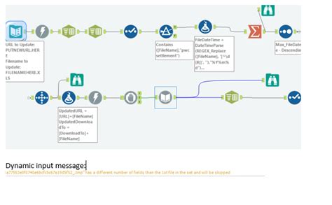 solved using dynamic input to append two different files alteryx