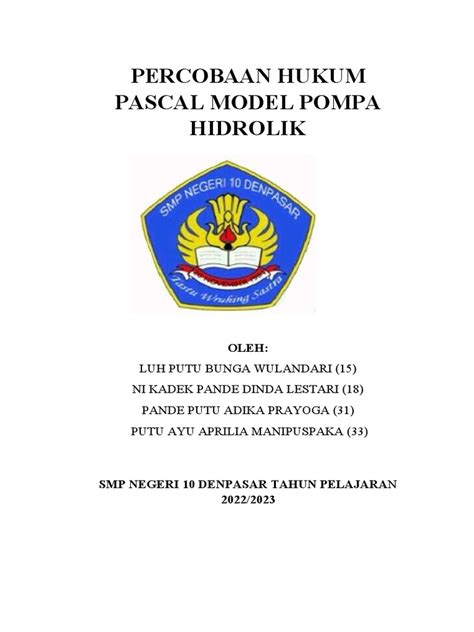 Percobaan Hukum Pascal Pdf Griya And Taman Sains And Matematika