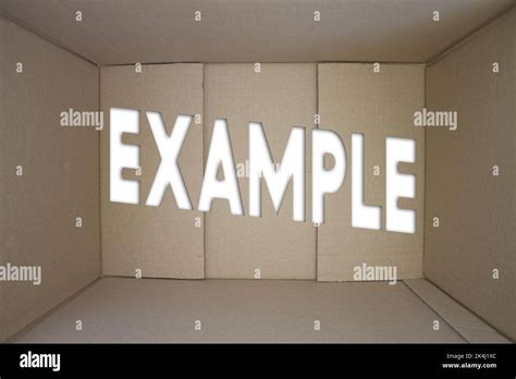 Example Word With Cardboard Box Brown Folded Card Box Stock Photo Alamy