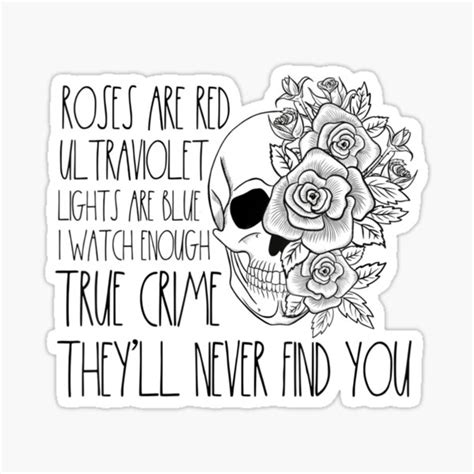 Pegatina Las Rosas Son Rojas Las Luces Ultravioleta Son Azules El