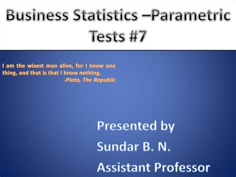 Parametric Test 7 Ppt