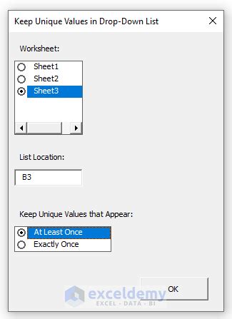 How To Keep Unique Values In A Drop Down List With Excel VBA Methods