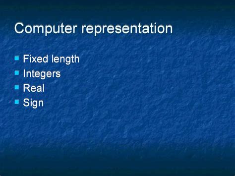 Mathematics For Computing Lecture Course Introduction And Numerical Representation