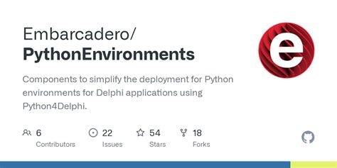 github embarcadero pythonenvironments components to simplify the