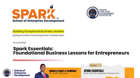 Spark Essentials Foundational Business Lessons For Entrepreneurs