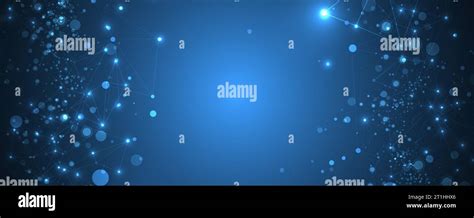 Abstract Polygonal Vector Science Background With Connecting Dots And