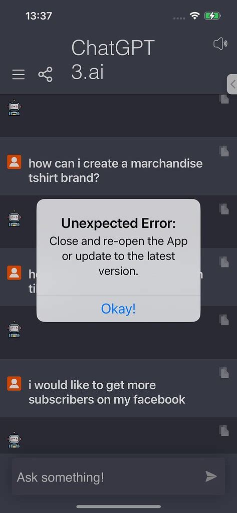 The App Chatgpt Not Responding Whatever I Ask Api Openai