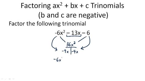 Factoring Ax 2 Bx C Trinomials A Is Negative Example 2 Video