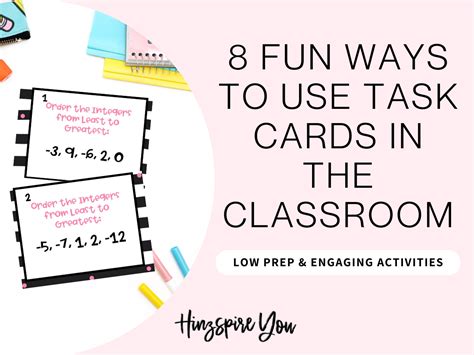 8 Fun Ways To Use Task Cards In The Classroom Hinzspire You