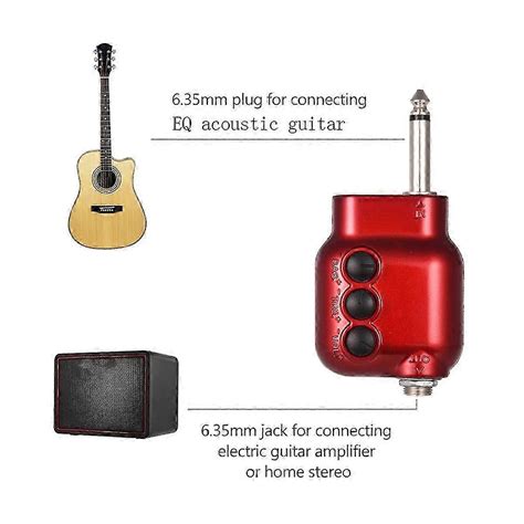 Mini Guitar Preamplifier Preamp 635mm Plug With Bass Treble Eq Volume