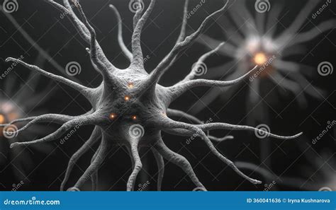 Close-up Illustration Nerve Cells Neurons Sending Electrical Signals in ...