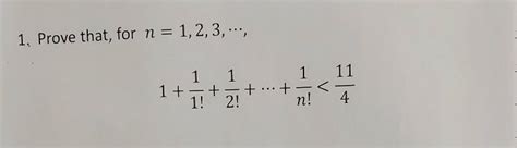 Solved Prove That For N Chegg Com