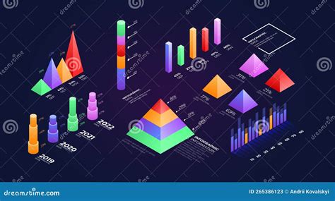 Infographics Isometric Elements Futuristic 3d Isometric Data Graphic