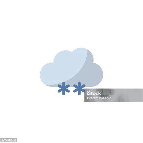 눈과 구름 플랫 아이콘입니다 격리된 날씨 벡터 일러스트레이션 0명에 대한 스톡 벡터 아트 및 기타 이미지 0명 겨울 계절