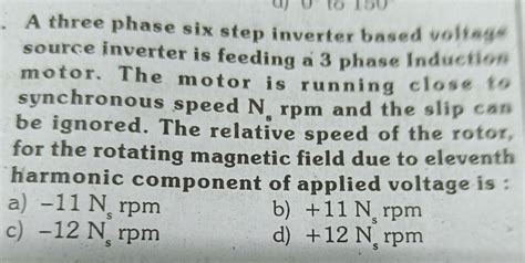 Solved A Three Phase Six Step Inverter Based Volfng Source Chegg