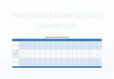 Employee Salary Details Salary Slip Excel Template And Google Sheets File For Free Download