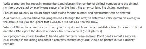 Solved Write A Program That Reads In Ten Numbers And