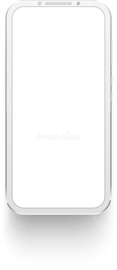 clay smartphone with blank white screen displaying nothing isolated on
