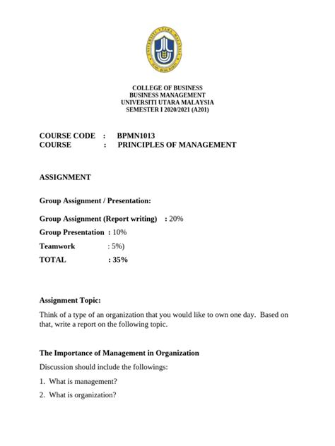 Assignment Guideline A201 Pdf