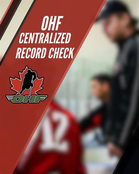 News New Ohf Screening Process Eligibility To Coach Riverside Minor Hockey